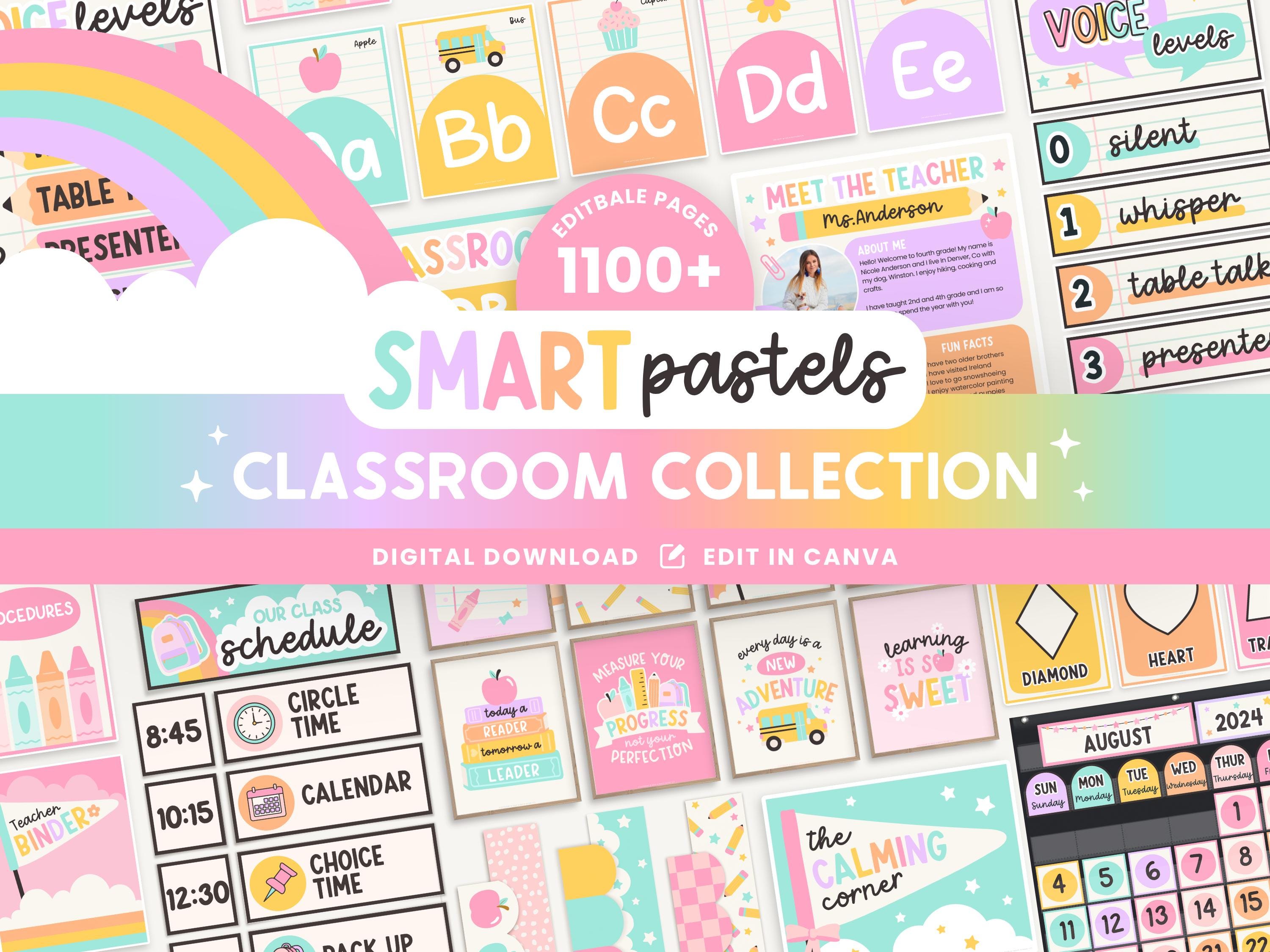 Editable Classroom Smart Pastels Complete Collection Printable Bundle ...