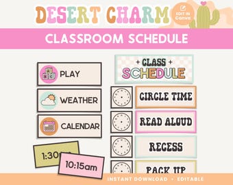 Classroom Visual Schedule, Editable Canva Template, Classroom ...