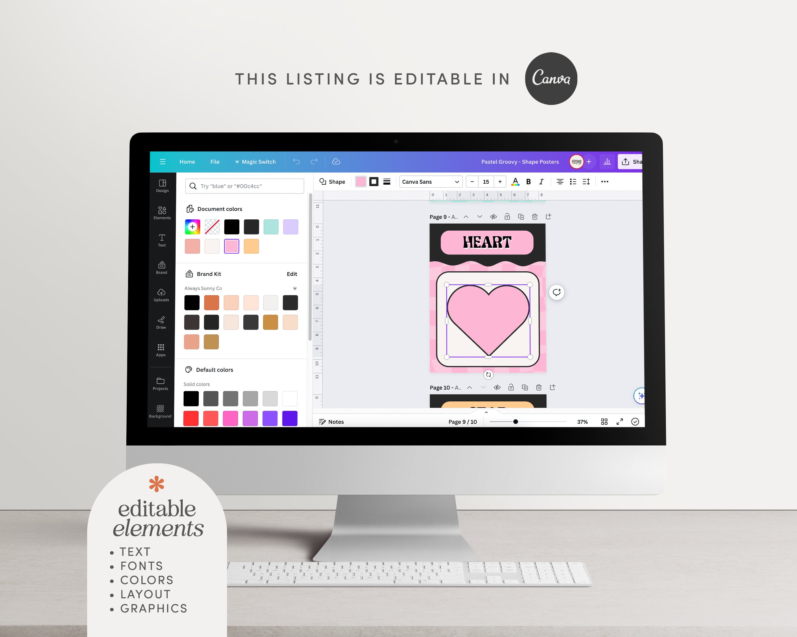 Classroom Shapes and Colors Printable Display, Editable in Canva ...