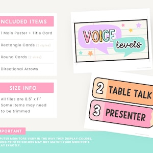 Voice Level Chart Classroom Printable Display, Editable in Canva ...