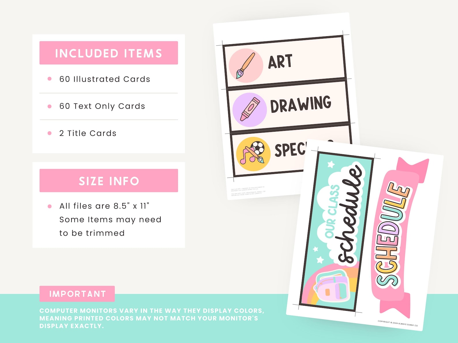 Classroom Visual Schedule, Editable Canva Template, Bright Pastel ...