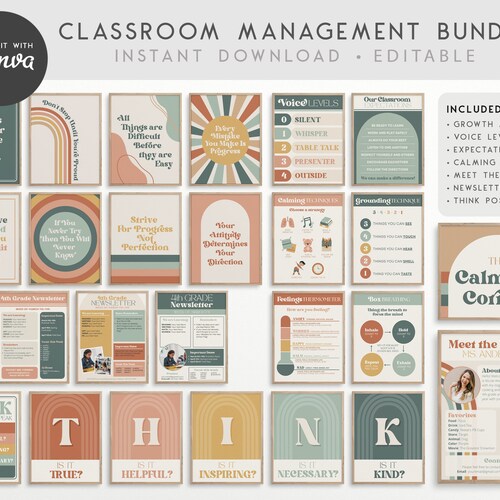 Growth Mindset Editable Classroom Printable Posters Classroom - Etsy