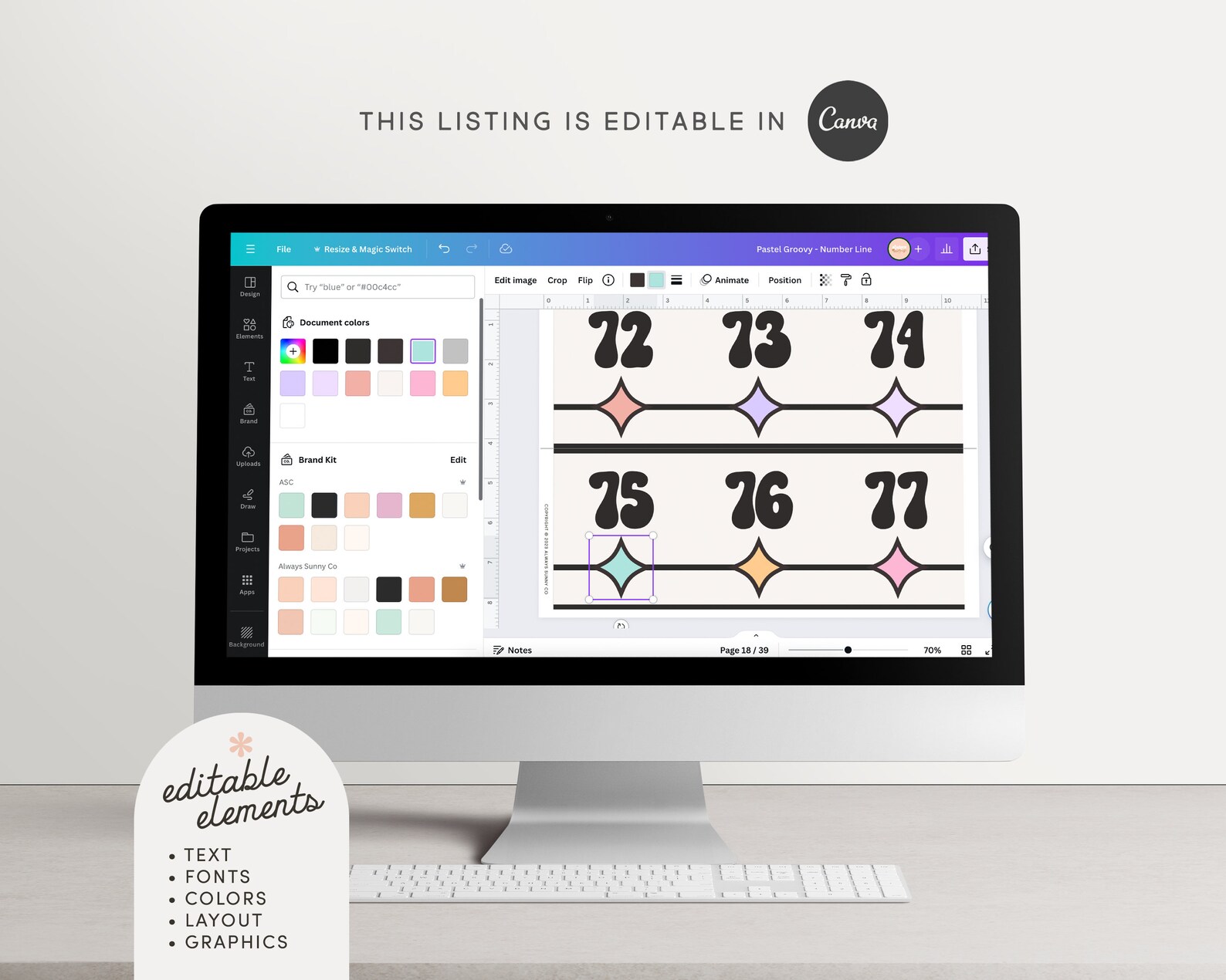 Classroom Number Line and Skip Counting Number Posters, Editable in ...