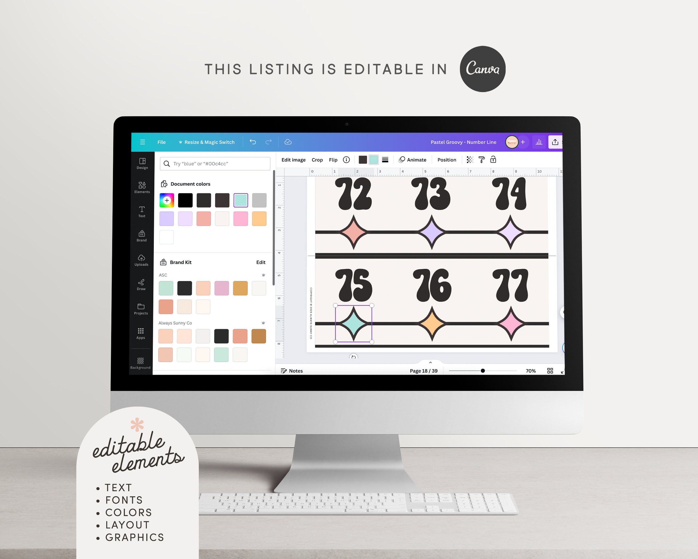 Classroom Number Line and Skip Counting Number Posters, Editable in ...