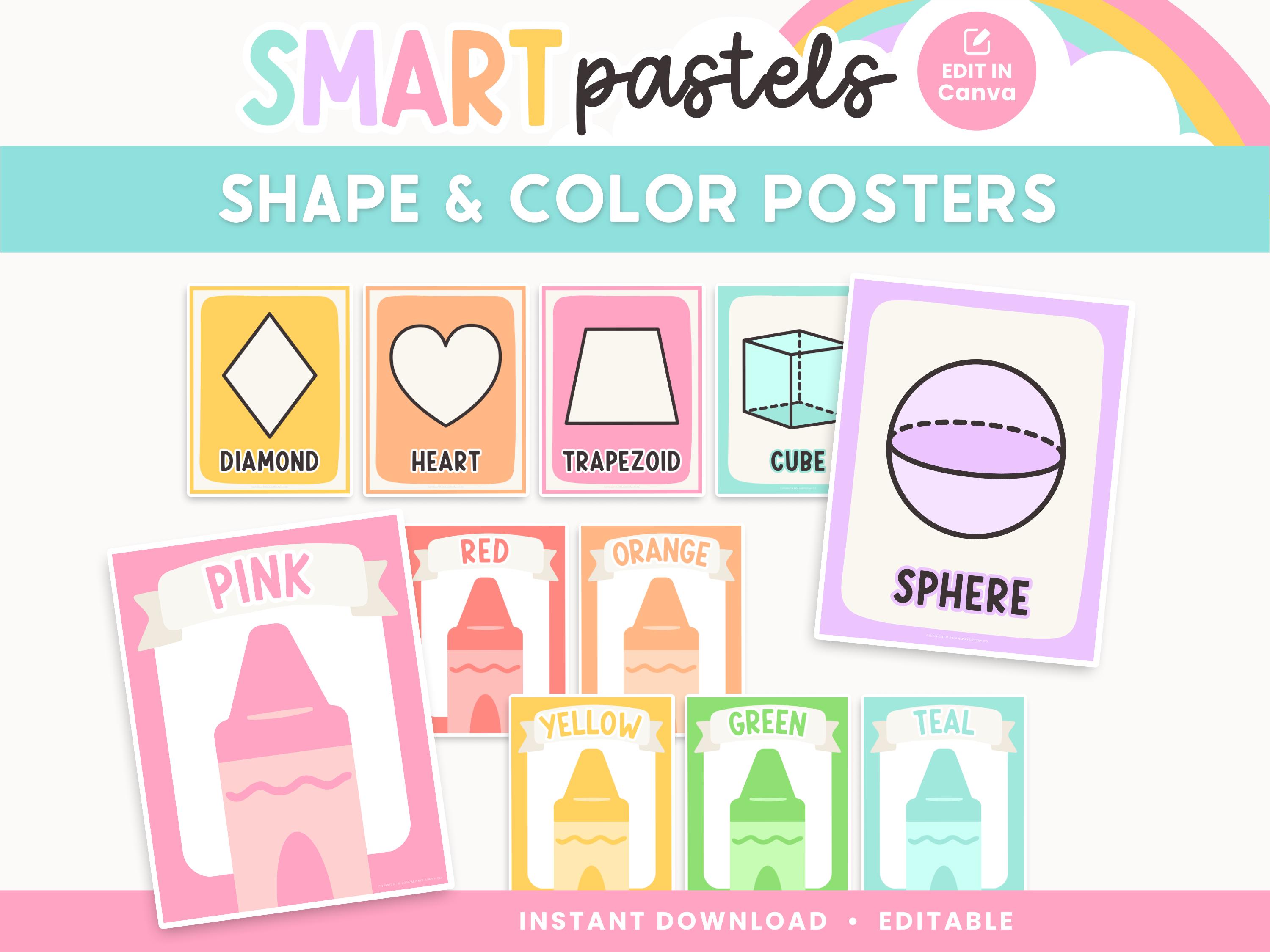 Classroom Shapes and Colors Printable Display, Editable in Canva ...