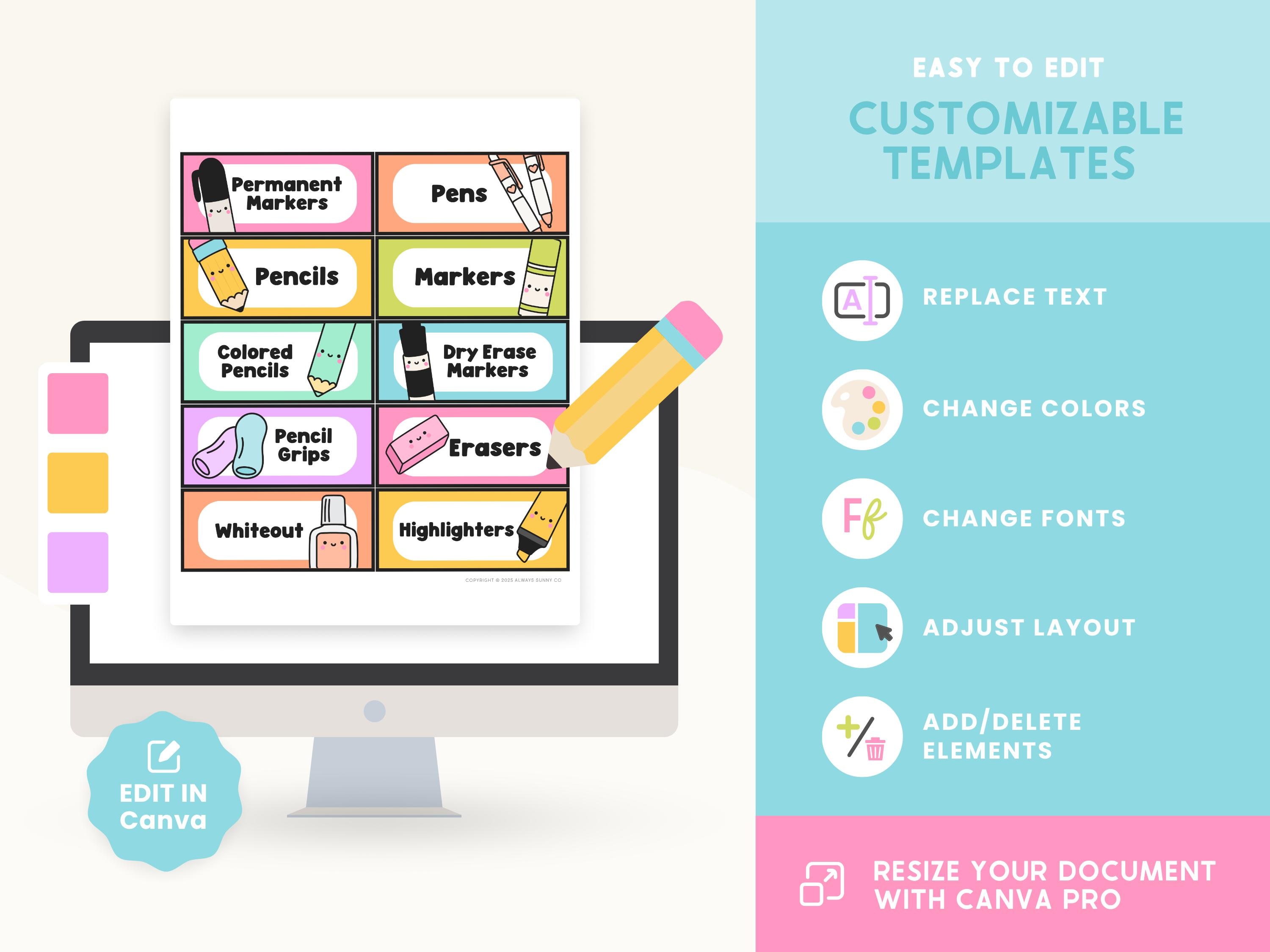 Classroom Drawer Labels With Cute Clip Art | Pastel Teacher Toolbox ...
