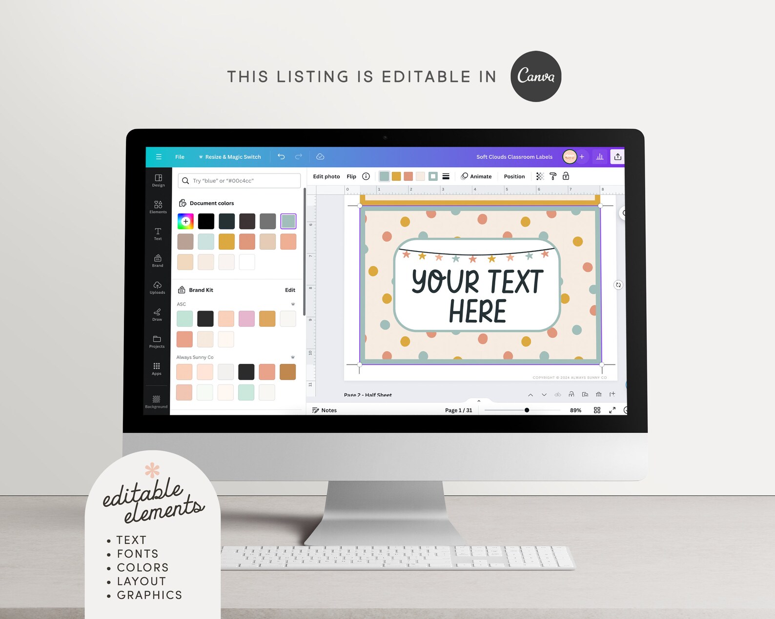 Classroom Labels Editable Templates, Pastel Rainbow Classroom ...
