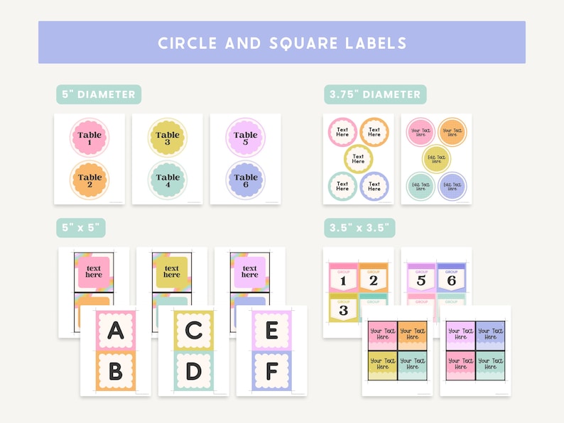 Classroom Labels Editable Templates, Bright Pastels Classroom ...