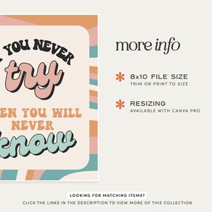 Growth Mindset Editable Classroom Printable Posters, Groovy Retro ...