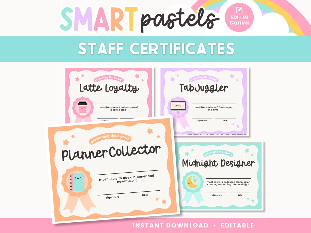 Funny Teacher Awards & Gift Tags | End of Year Staff Certificates ...