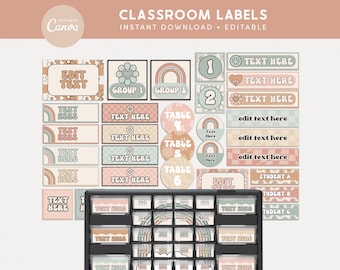 Groovy Pastel Teacher Toolbox Labels [editable] - Etsy UK