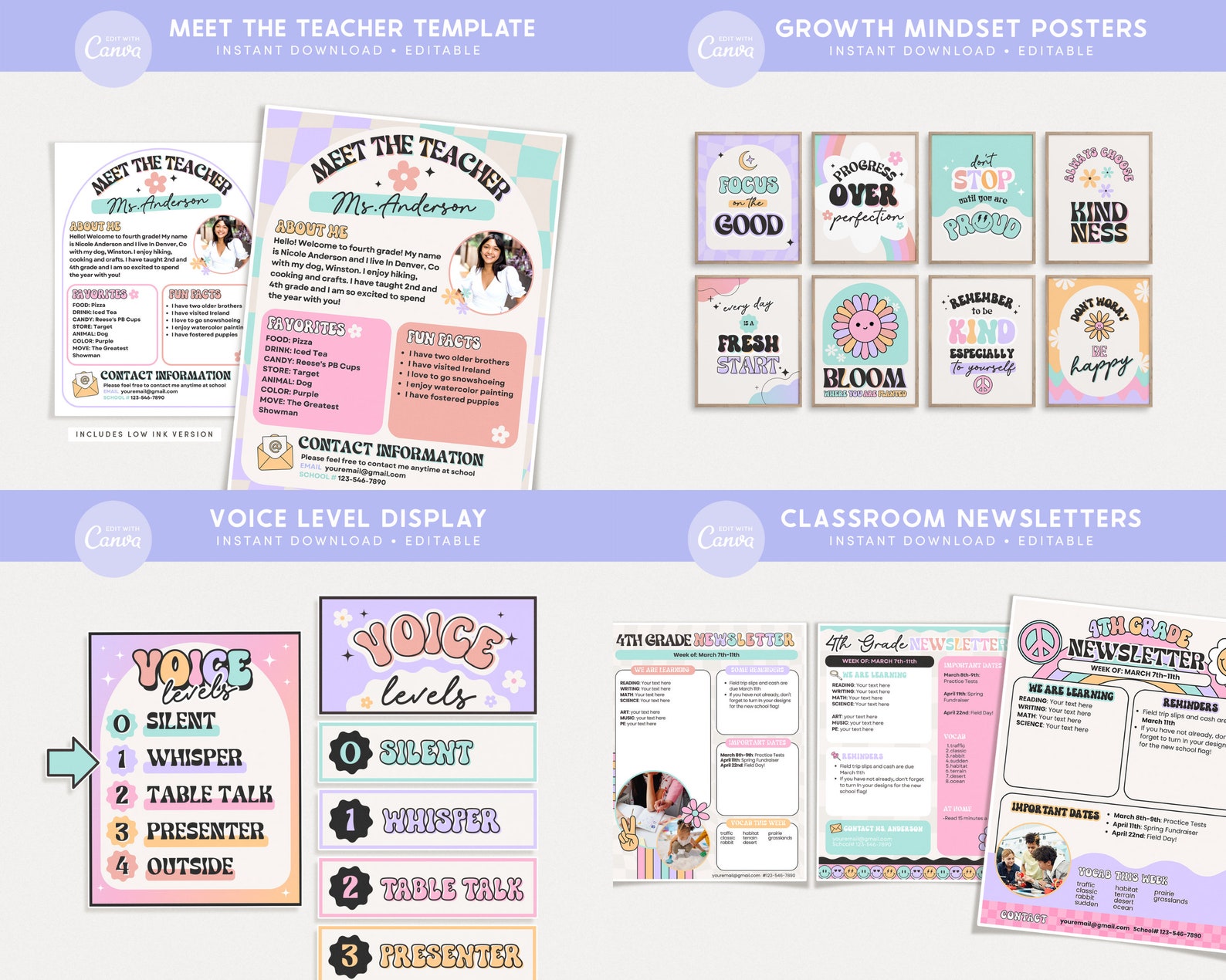 Editable Classroom Groovy Pastel Complete Collection Printable Bundle ...