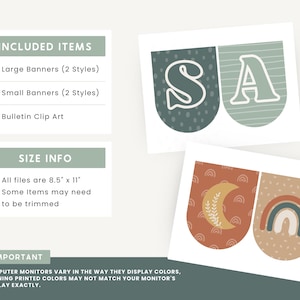 Classroom Bulletin Board Letters, Editable in Canva, Boho Modern ...