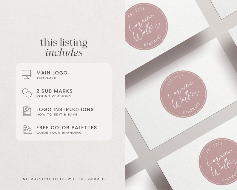 Editable Logo Design DIY Canva Thread Boho Logo Handmade - Etsy