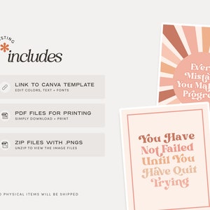 Growth Mindset Editable Classroom Printable Posters, Neutral Boho ...