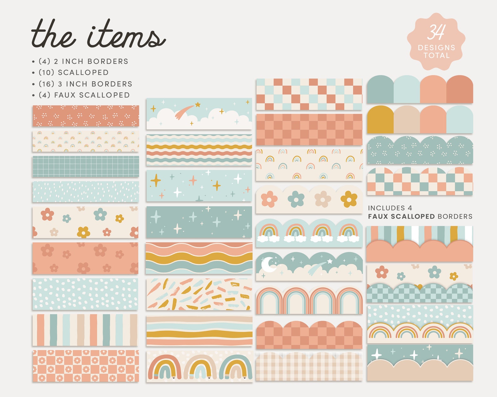 Classroom Bulletin Board Borders, Editable Canva Templates, Pastel ...