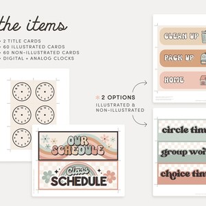 Classroom Schedule, Editable Groovy Canva Template, Retro Pastel ...