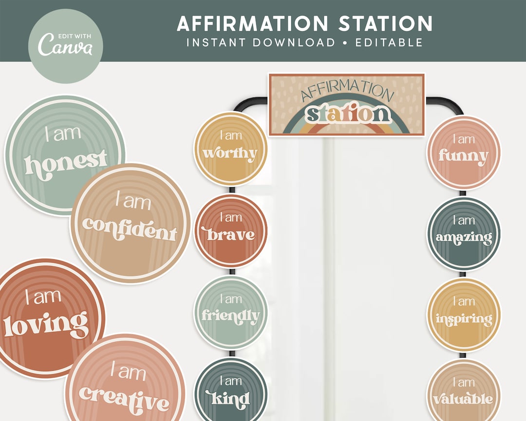 Classroom Affirmation Station Display Modern Boho Classroom - Etsy