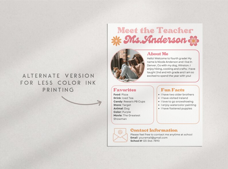 Meet the Teacher Classroom Printable Template Teacher - Etsy