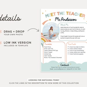 Meet the Teacher Classroom Printable Template, Back to School Pastel ...