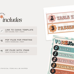 Voice Level Chart Classroom Printable Display, Editable in Canva ...