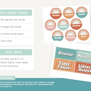 Classroom Job Display, Editable Groovy Canva Templates, Retro Classroom ...