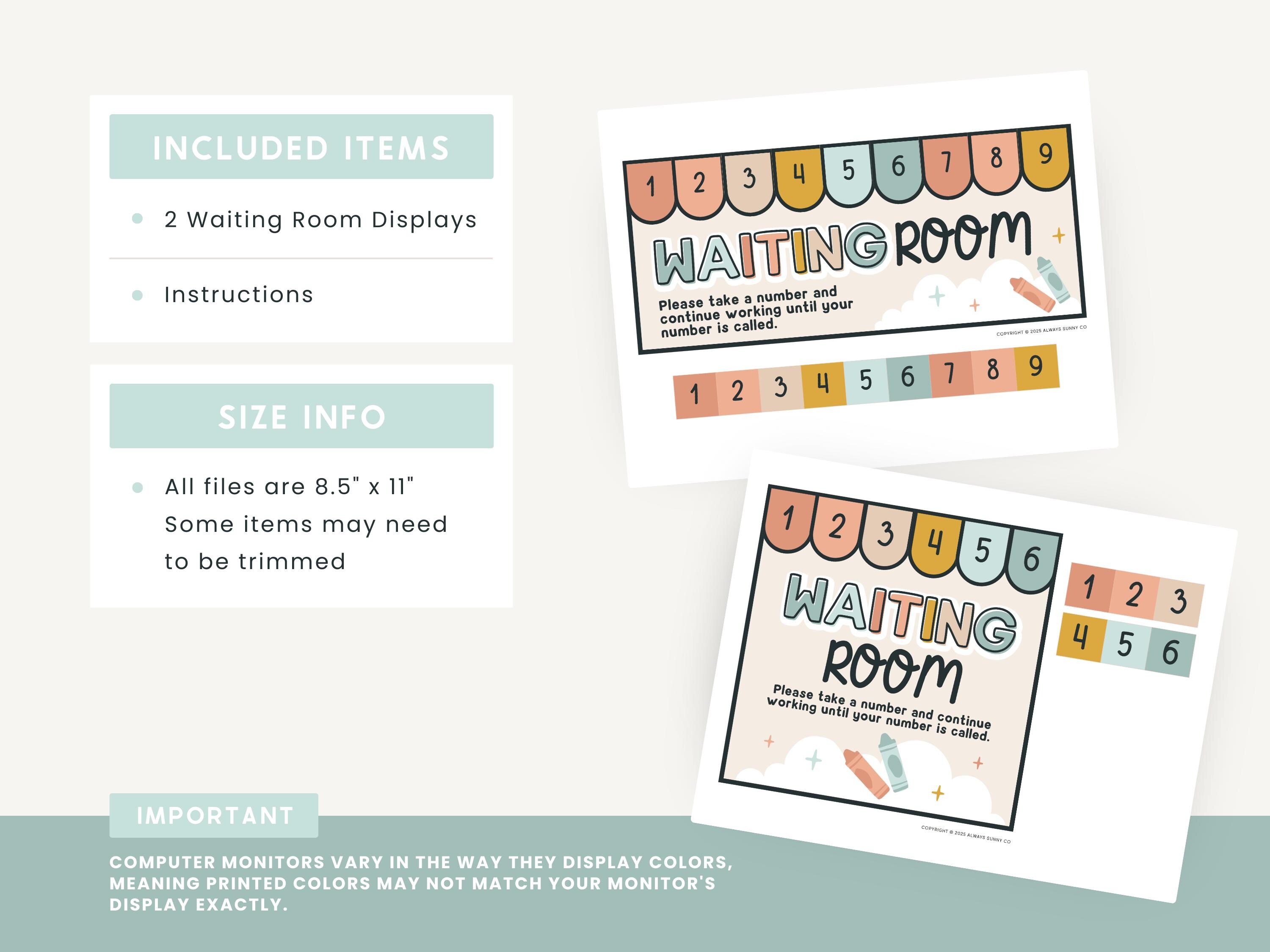 Teacher Waiting Room Printable Display, Editable in Canva, Cute Pastel ...