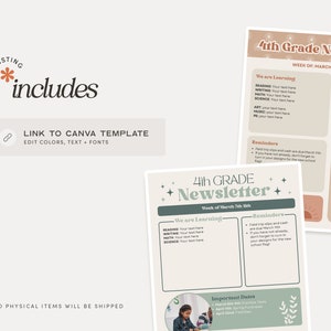 Classroom Newsletter Editable Templates, Back to School, Modern Boho ...