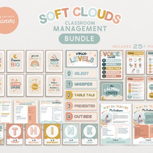 Editable Classroom Management Bundle Cute Boho Canva Editable - Etsy