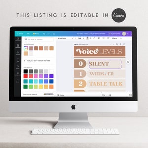 Voice Level Chart Classroom Printable Poster Editable in - Etsy