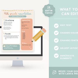 Classroom Newsletter Editable Templates, Back to School, Boho Classroom ...