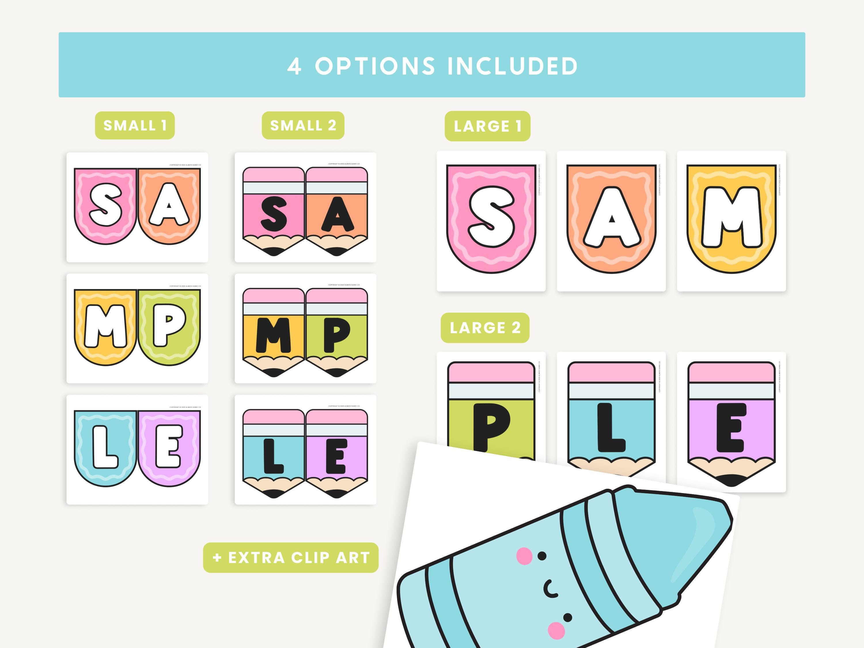 Classroom Bulletin Board Letters, Editable in Canva, Bright Pastels ...