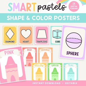 Classroom Shapes and Colors Printable Display, Editable in Canva ...