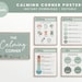 Calming Corner Editable Classroom Printables, Calm Down Skills, Canva ...