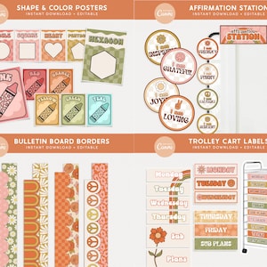 Editable Classroom Retro Sunshine Complete Collection Printable Bundle ...