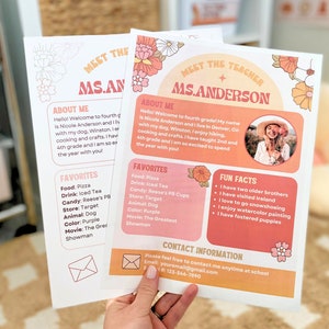 Meet the Teacher Classroom Printable Template, Teacher Introduction ...