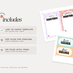 Classroom Job Display, Editable Canva Templates, Groovy Pastel ...