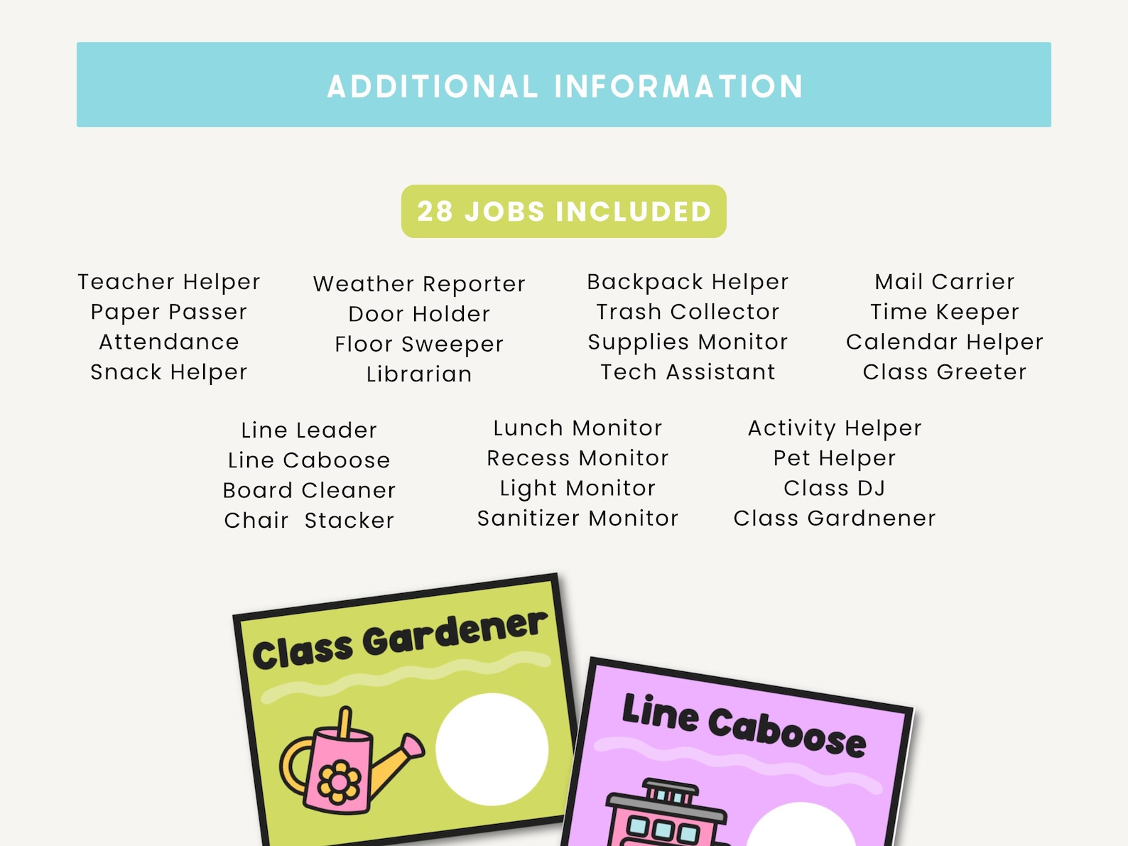 Editable Classroom Jobs Display | Kinder Brights Theme | Student Job ...