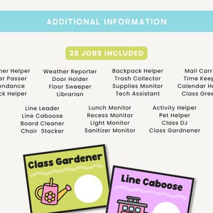 Editable Classroom Jobs Display | Kinder Brights Theme | Student Job ...