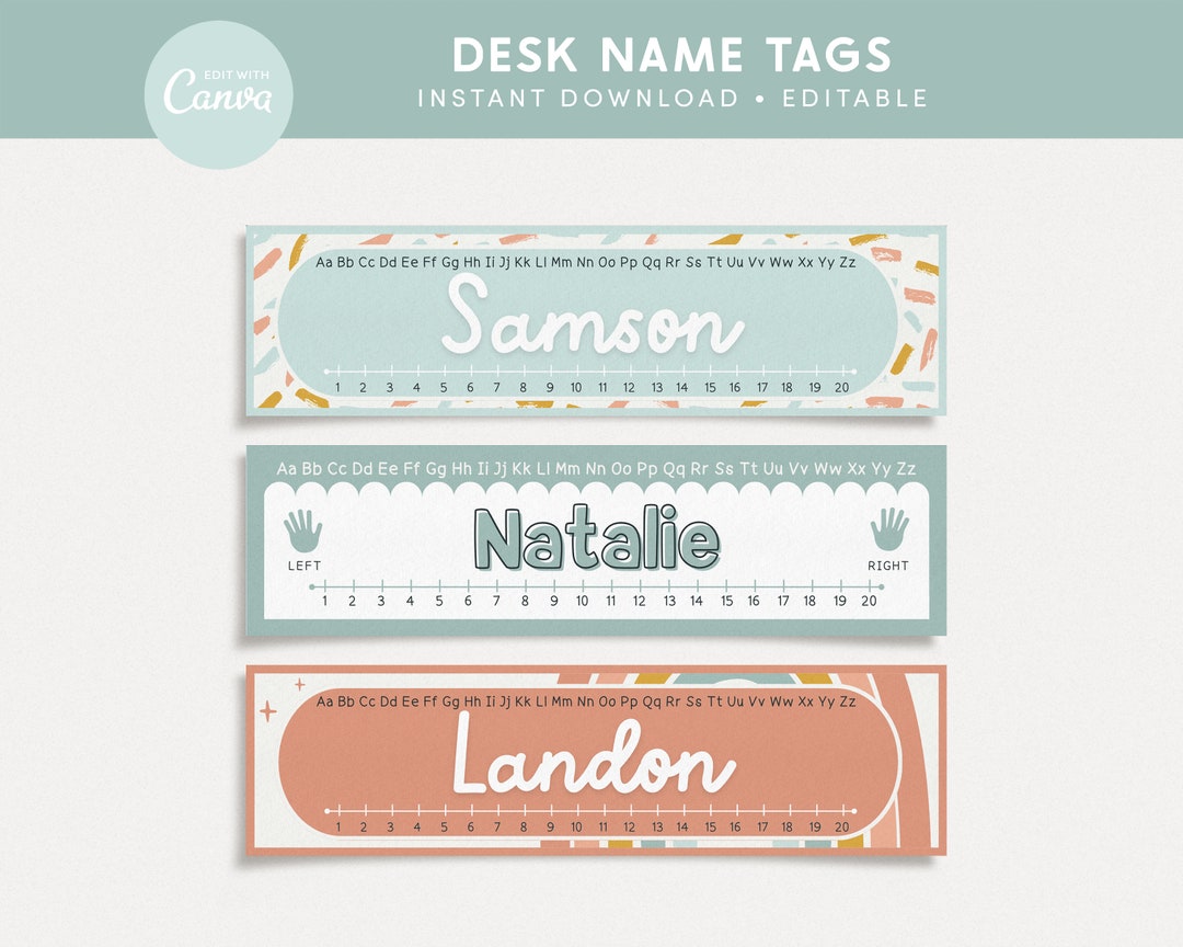 Student Desk Name Labels, Editable Classroom Printables, Student Name ...