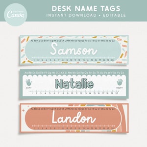 Student Desk Name Labels, Editable Classroom Printables, Student Name ...