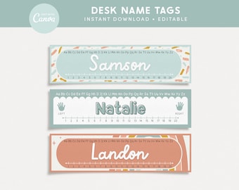 Student Desk Name Labels, Editable Classroom Printables, Student Name ...