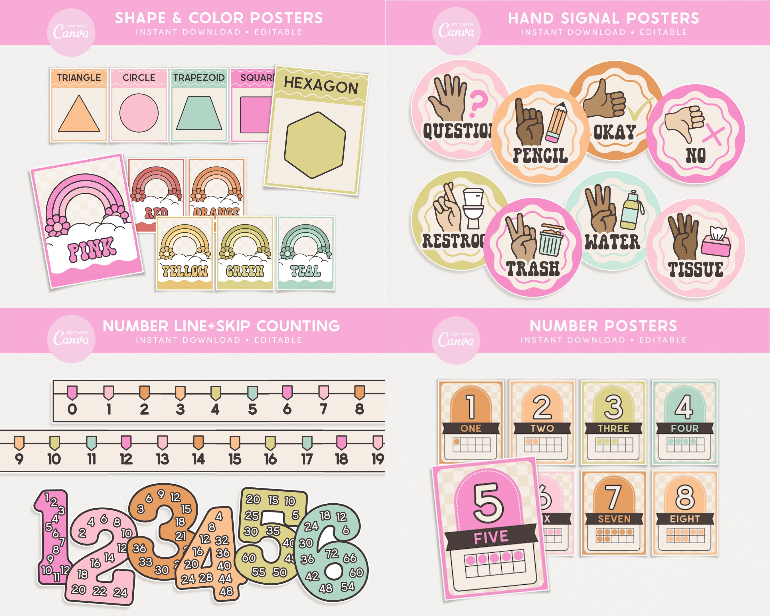 Editable Classroom Bright Desert Complete Collection Printable Bundle ...