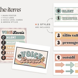 Voice Level Chart Classroom Printable Display Editable in - Etsy