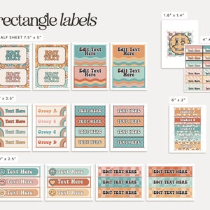 Classroom Labels Editable Templates, Groovy Retro Classroom ...