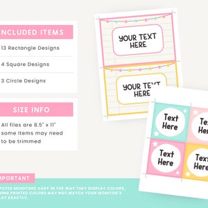 Classroom Labels Editable Templates, Bright Pastels Classroom ...