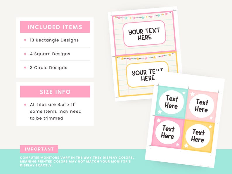 Classroom Labels Editable Templates, Bright Pastels Classroom ...
