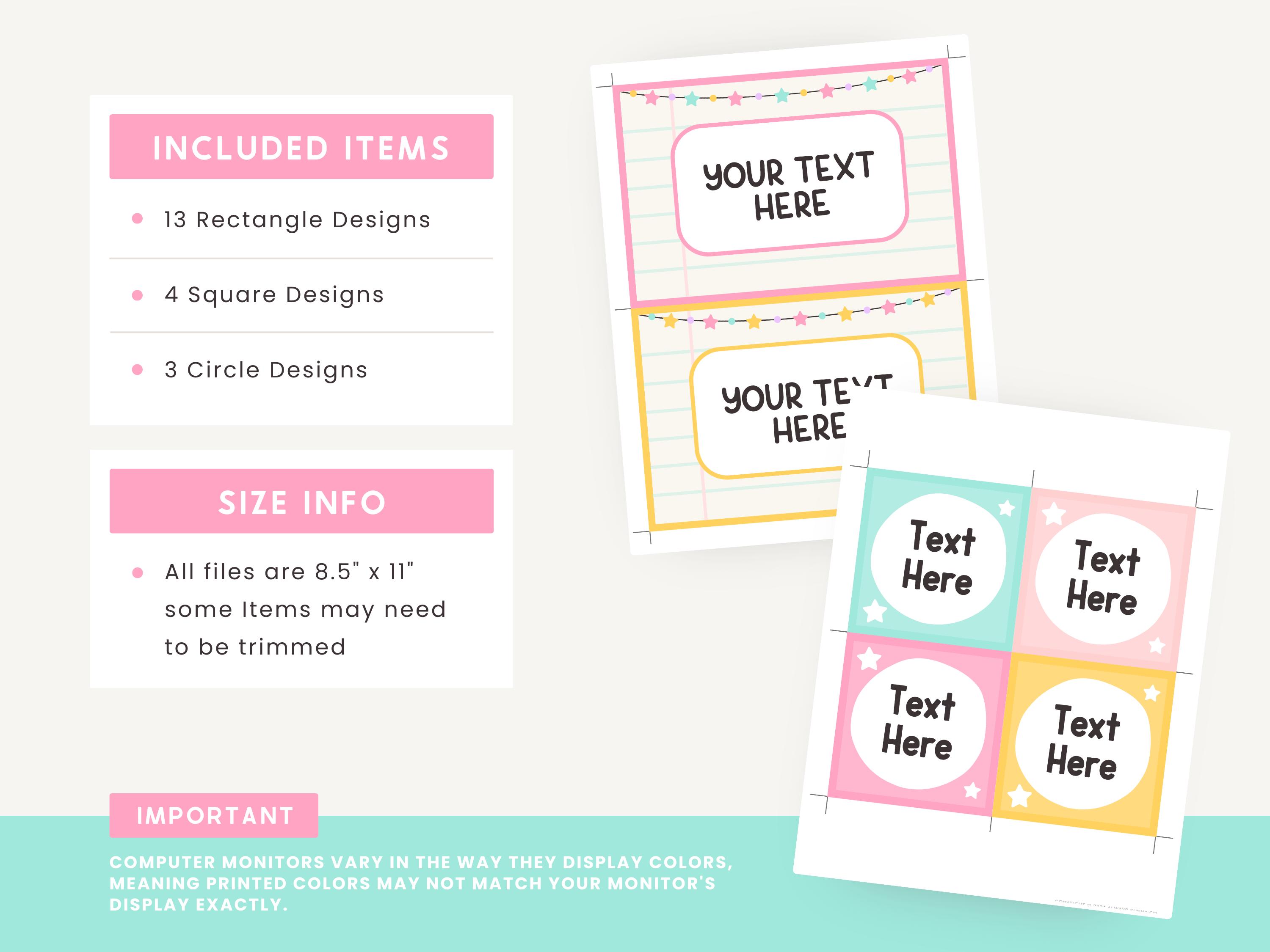Classroom Labels Editable Templates, Bright Pastels Classroom ...