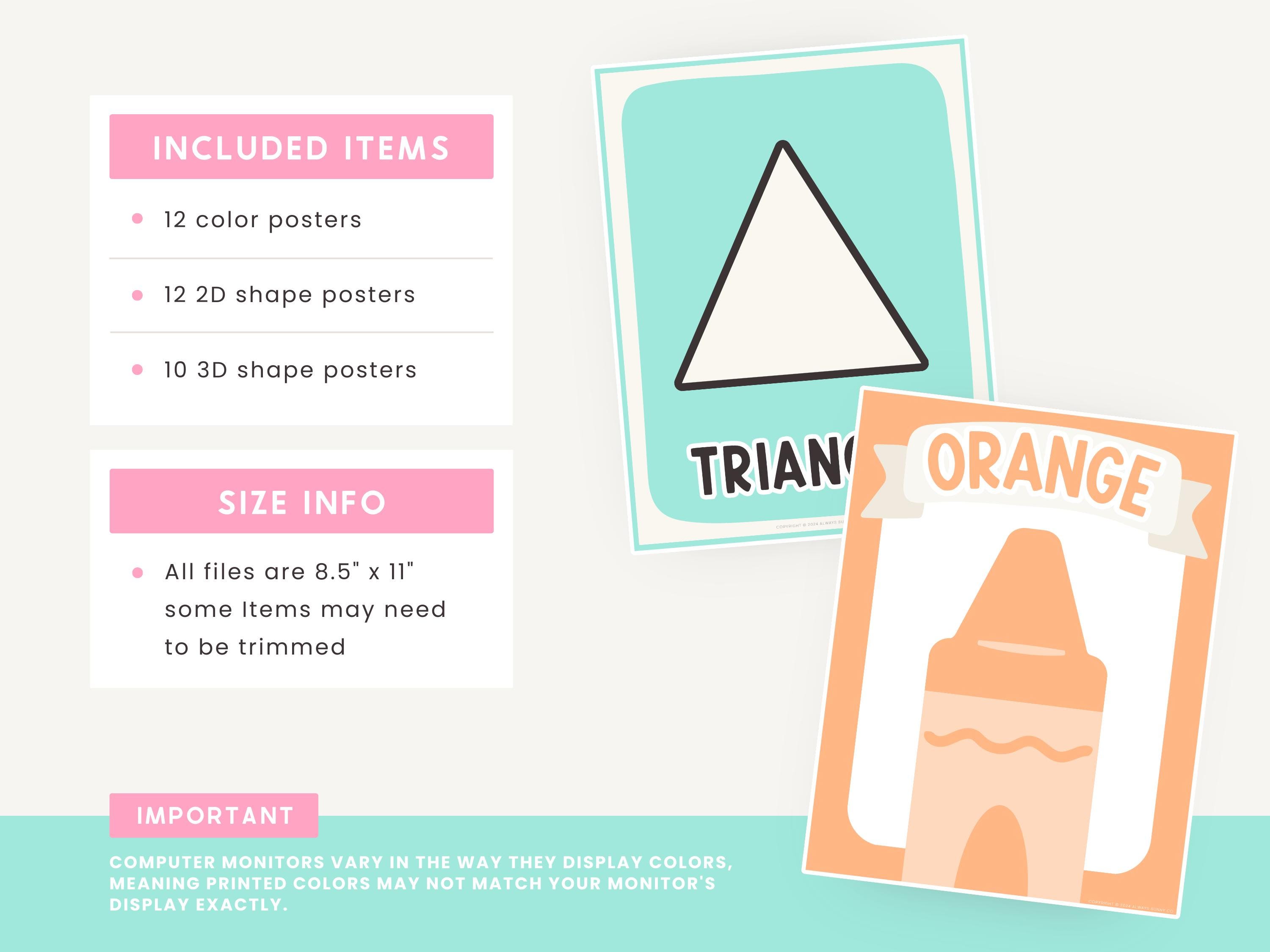 Classroom Shapes and Colors Printable Display, Editable in Canva ...