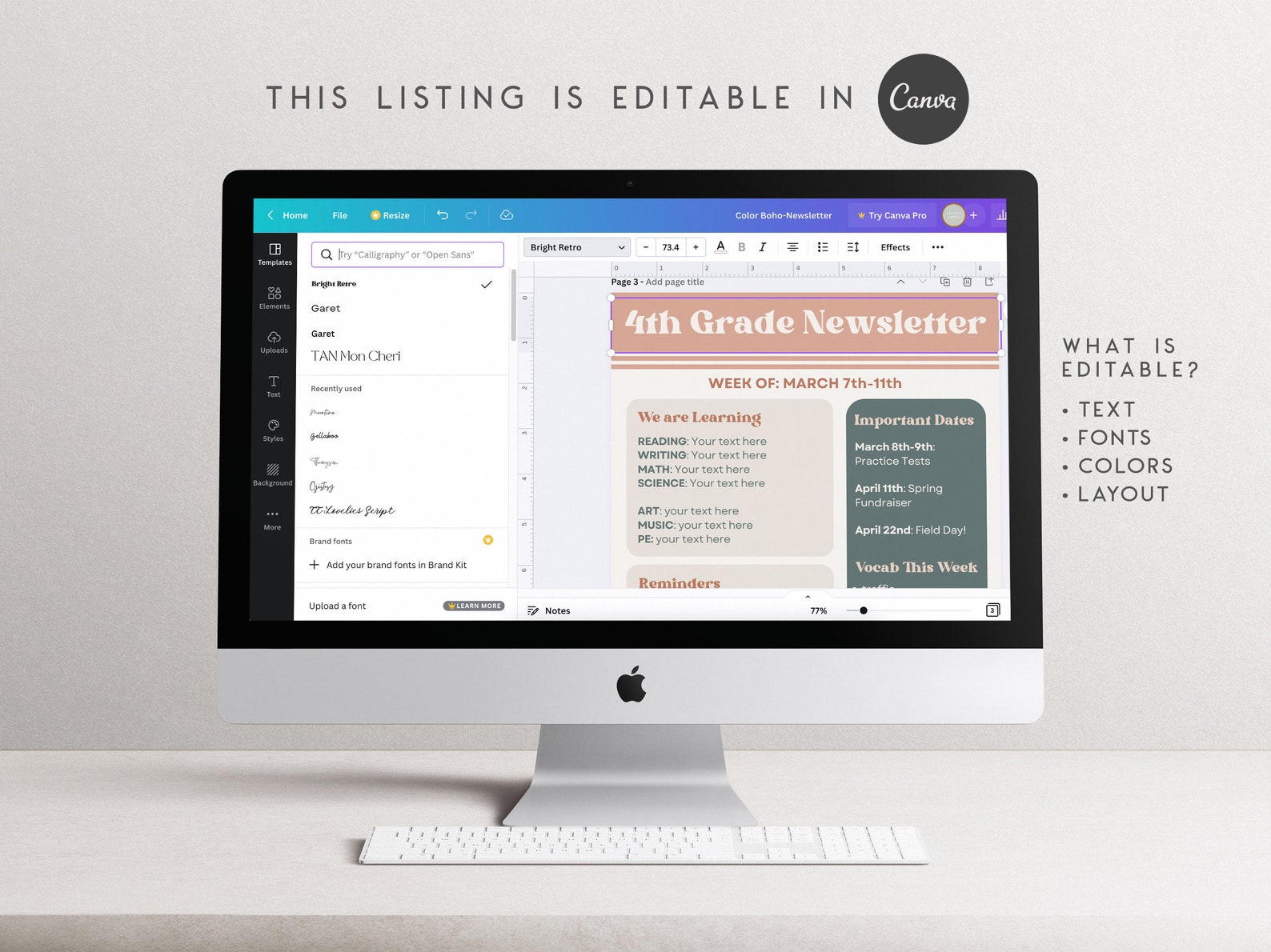 Classroom Newsletter Editable Templates Back to School - Etsy